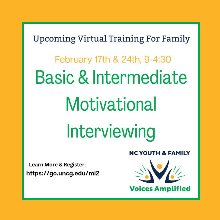 Upcoming Motivational Interviewing Training through NC Voices Amplified: February 17th & 24th ...